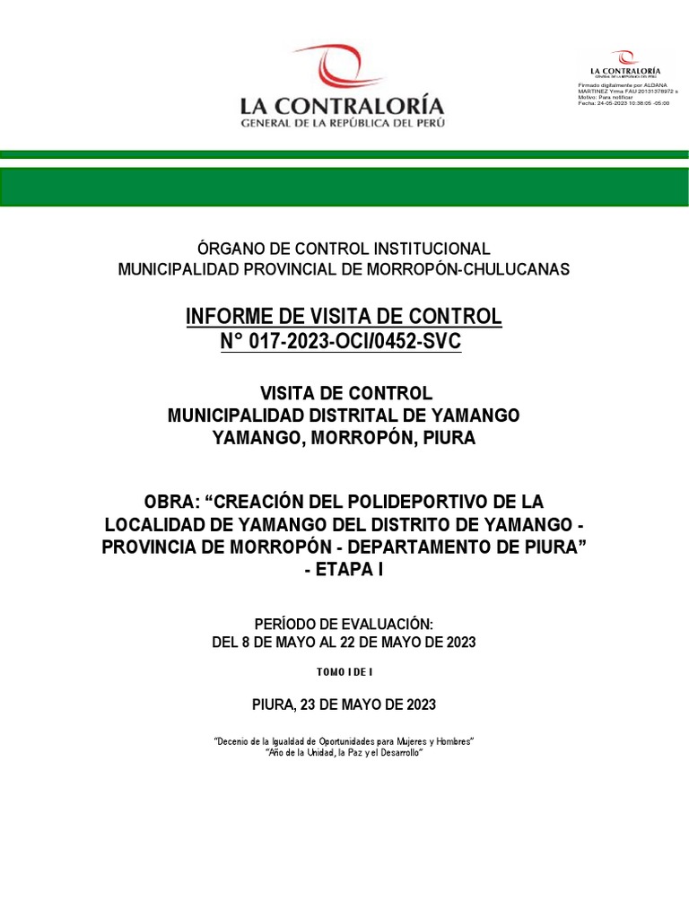 Informe Visita de Control | PDF | Economias