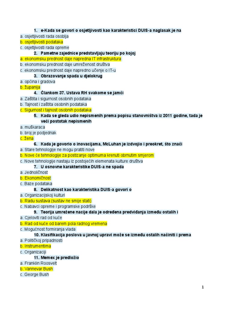 PISDU Sva Pitanja I Odgovori | PDF