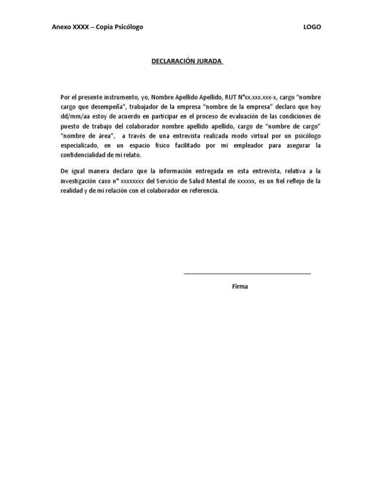 Declaración Jurada Virtual Investigacion de Caso | PDF