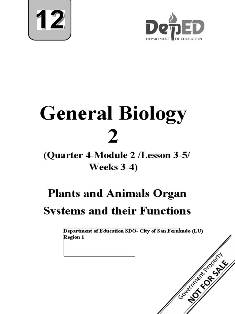 Generalbiology2 Q4 M2 W3 W4 | PDF | Osmosis | Heart