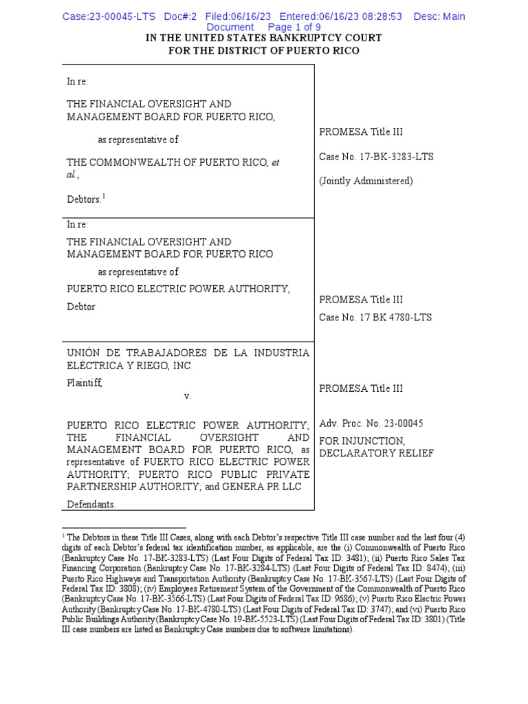 UITER Radica Demanda Contra Genera PR | PDF