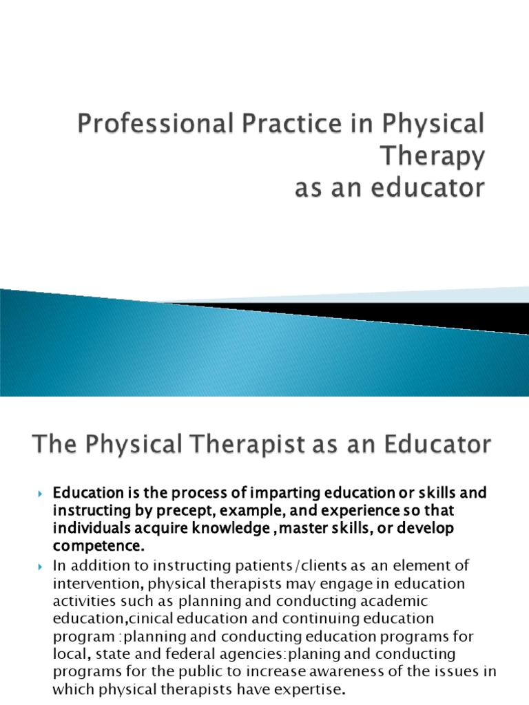 Physical Therapist As Educator | PDF