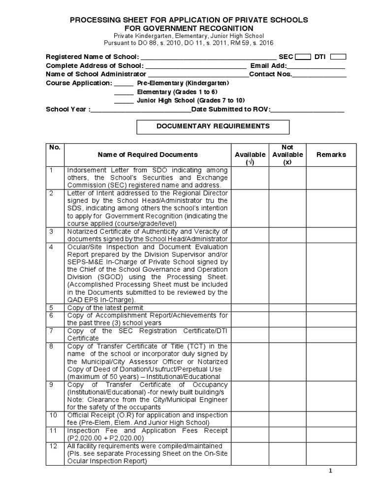 Deped Sample Req | PDF