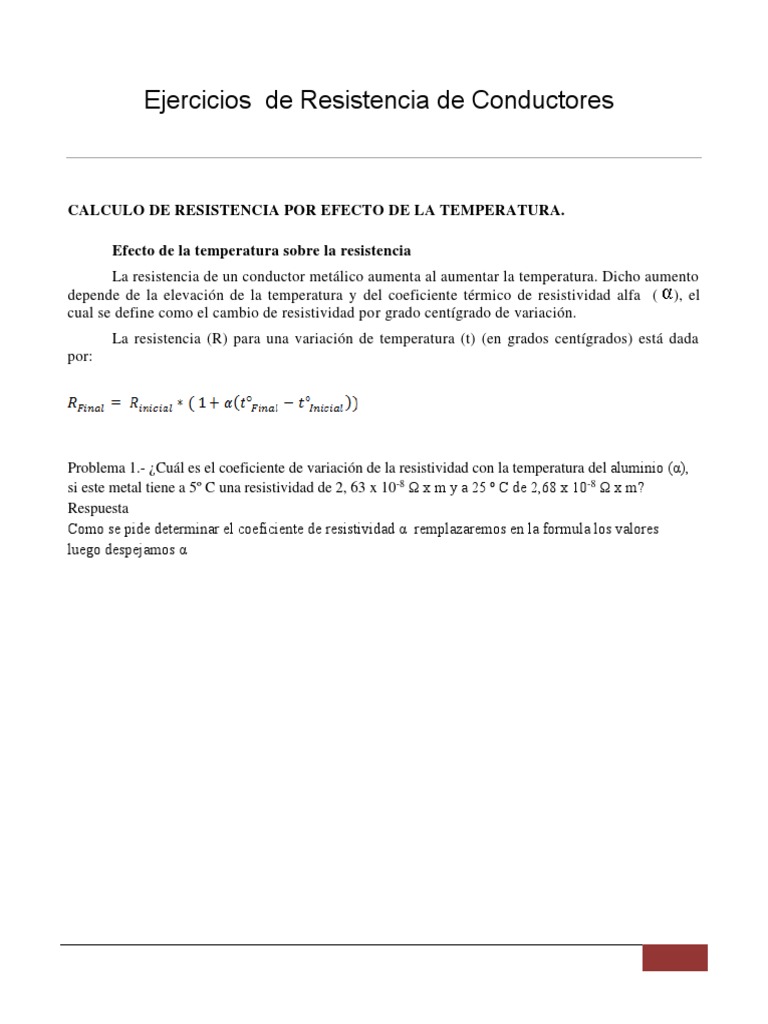 Resistencia Electrica de Conductores | PDF | Resistor | Conductor electrico