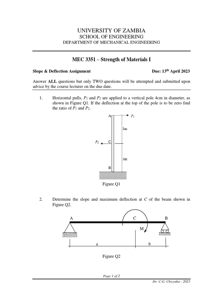 Slope Deflection Assignment 2023 Pdf Beam Structure