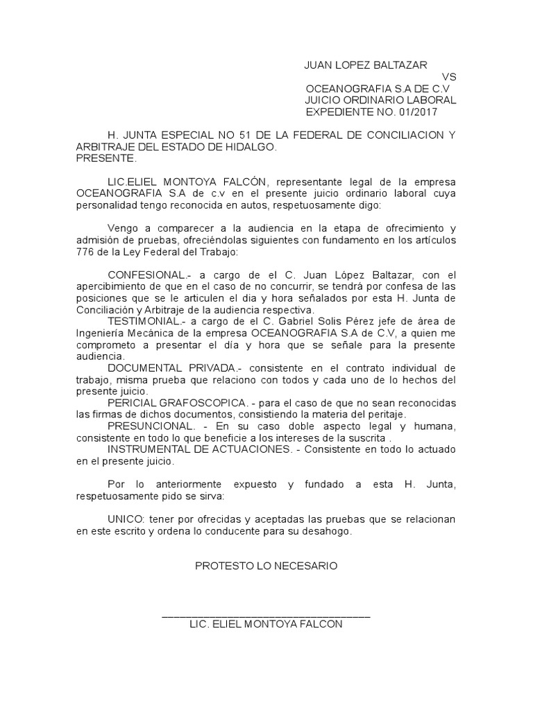 C. Ofrecimiento de Pruebas | PDF | Derecho C. Ofrecimiento de Pruebas | PDF | Derecho