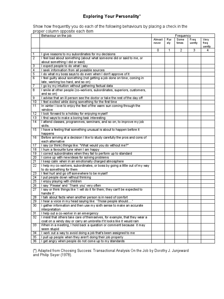 Exploring Your Personality-1 | Download Free PDF | Cognition ...