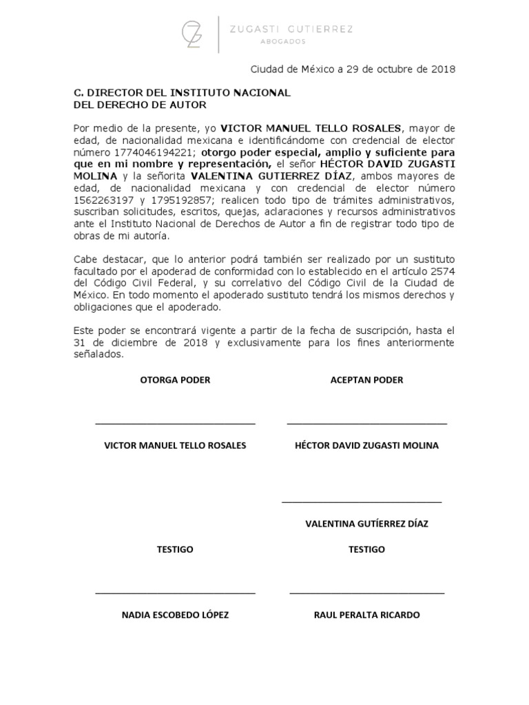 Carta Poder Simple | PDF