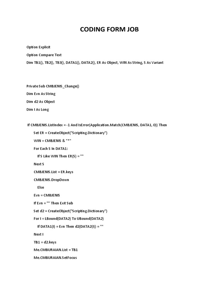 Coding Form Job | PDF | Software Engineering | Computer Programming