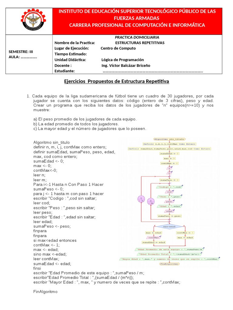 Ejercicios Propuestos de Estructuras Repetitivas 2016 | PDF | Algoritmos | Informática
