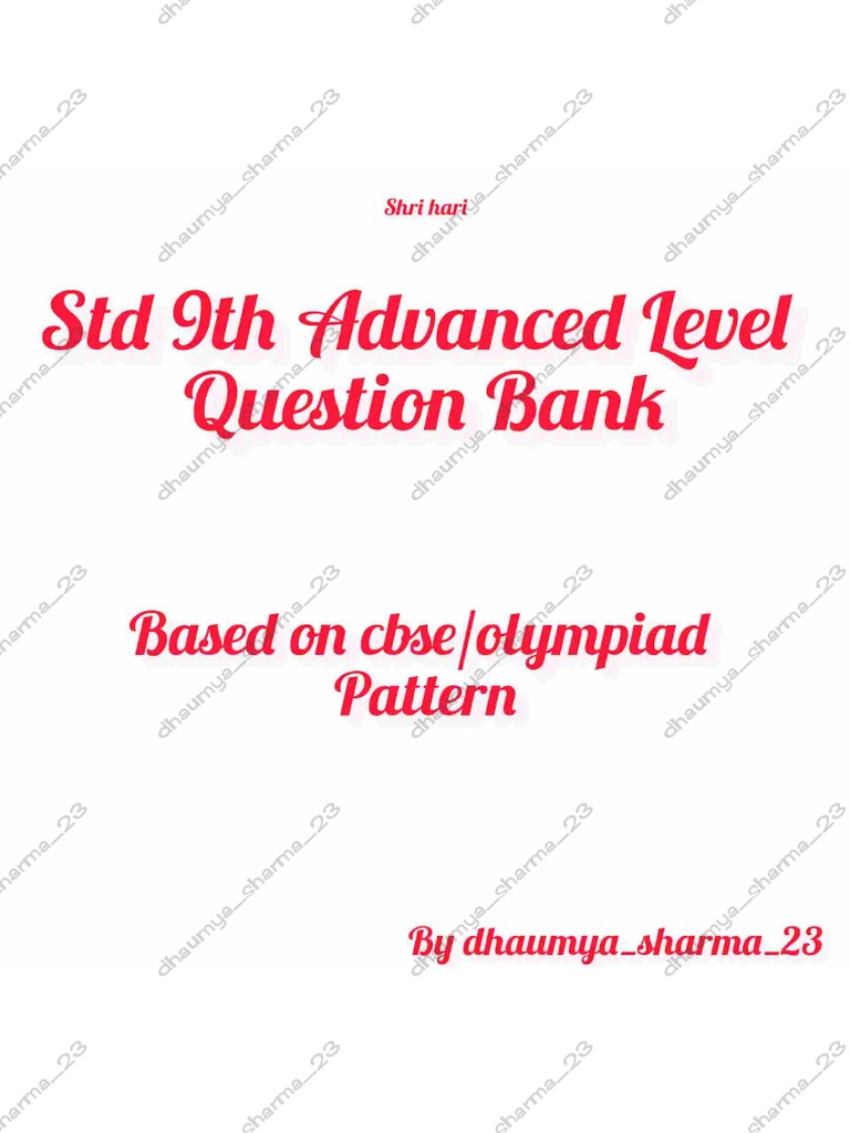 Maths Class Ix Question Bank | PDF Maths Class Ix Question Bank | PDF