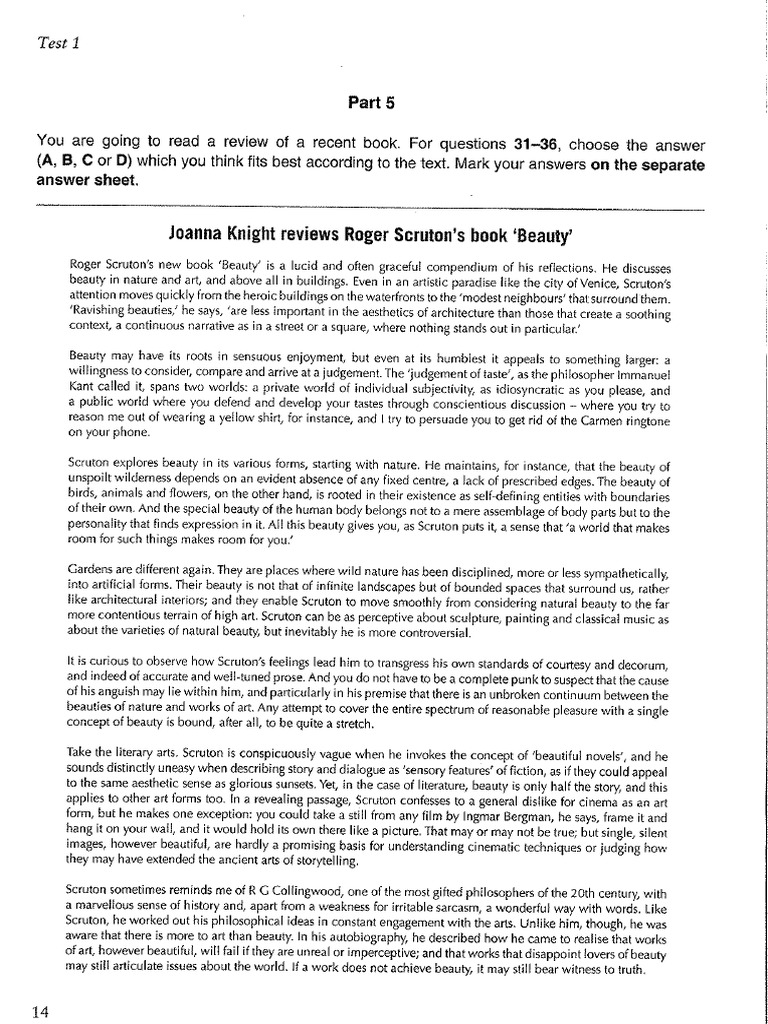 Test 1 Paper 1 Part 5 | PDF