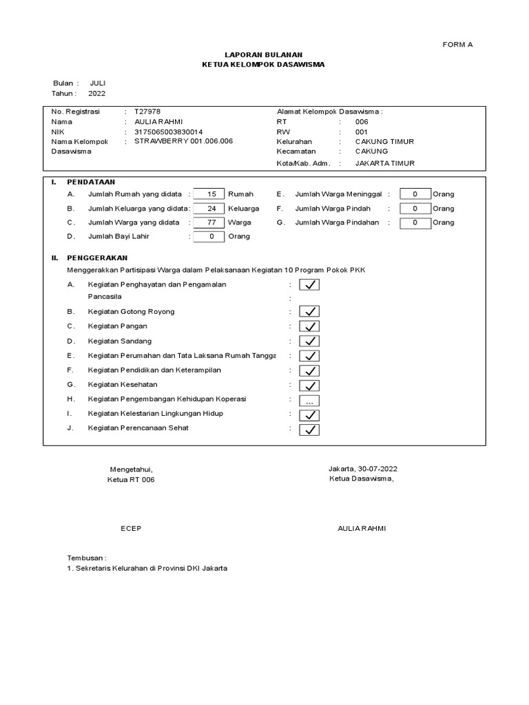 AULIA RAHMI (Form A) | PDF
