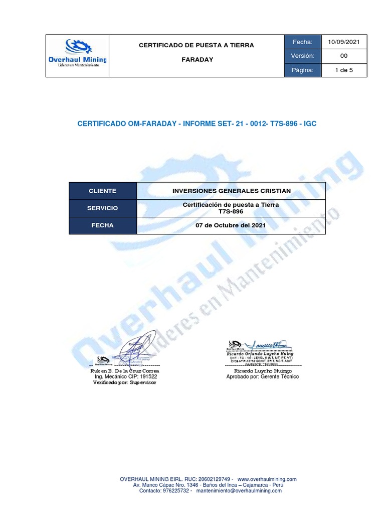 Om-Faraday-Informe Set-21-0012-T7s-896-Igc | PDF | Ciencia de los Materiales | Bienes manufacturados