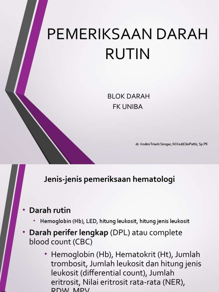3. Pemeriksaan Darah Rutin, Ppt | PDF
