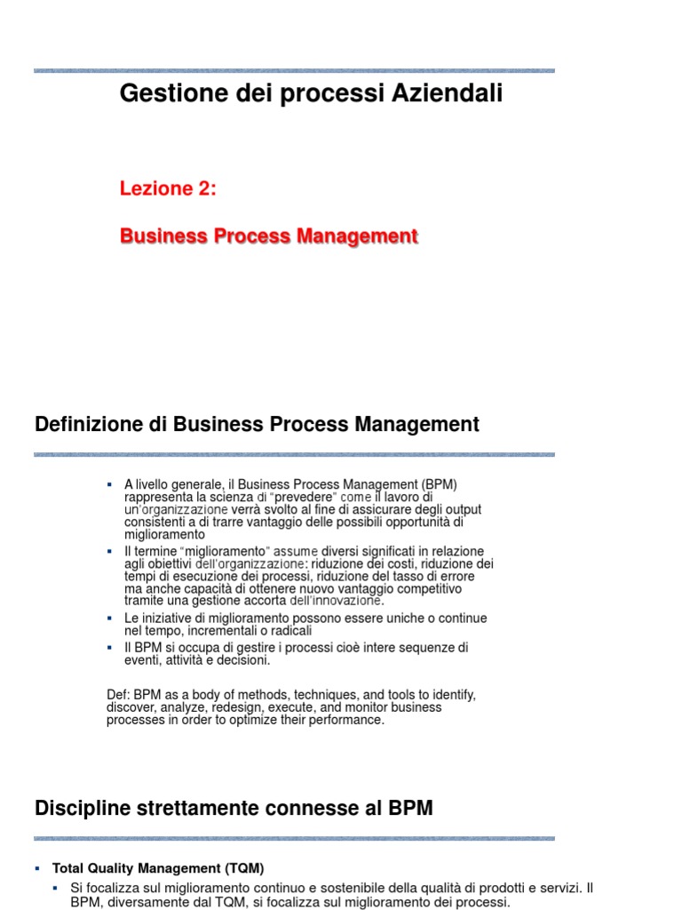 Lezione02 - Business Process Management | PDF