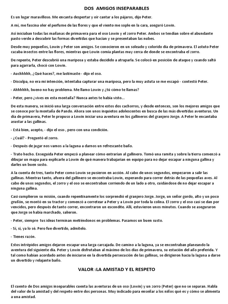Dos Amigos Inseparables | PDF