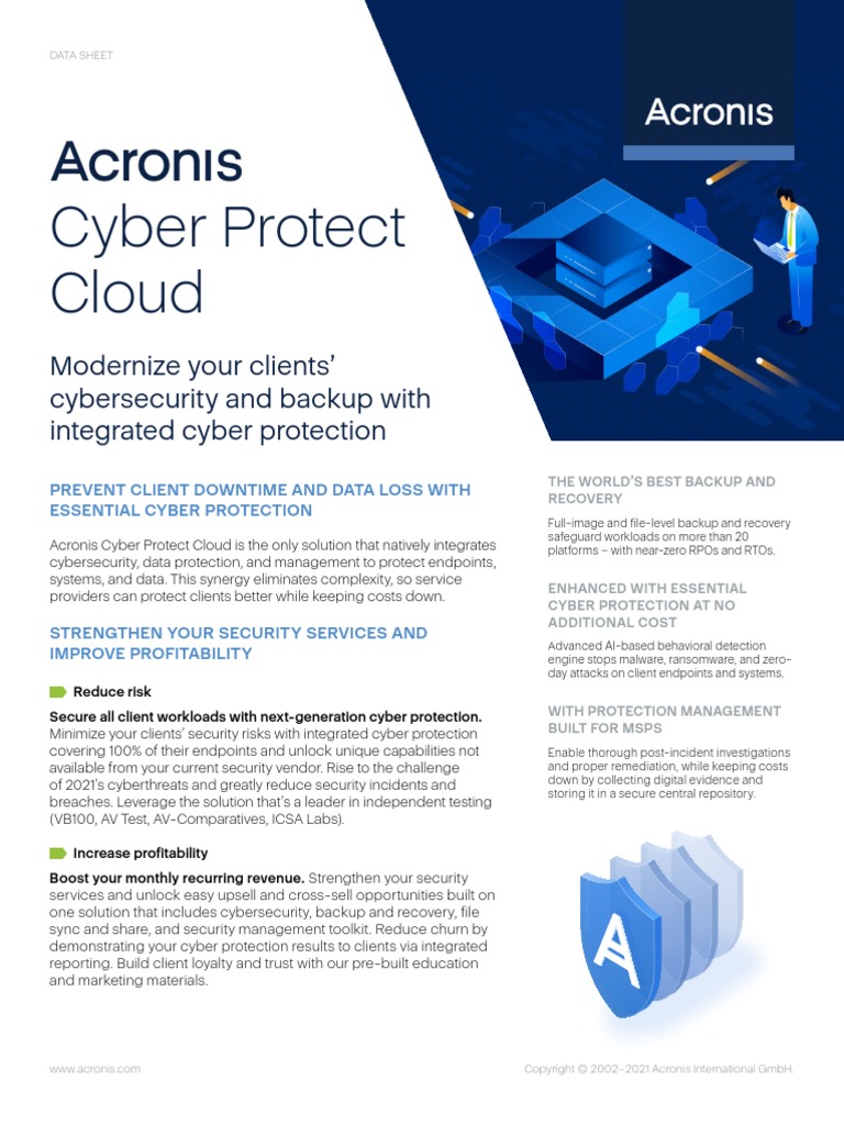 Data Sheet Acronis Cyber Protect Cloud EN US | PDF
