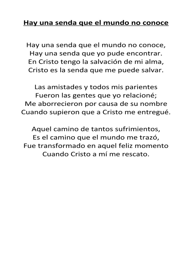 Hay Una Senda Que El Mundo No Conoce | PDF