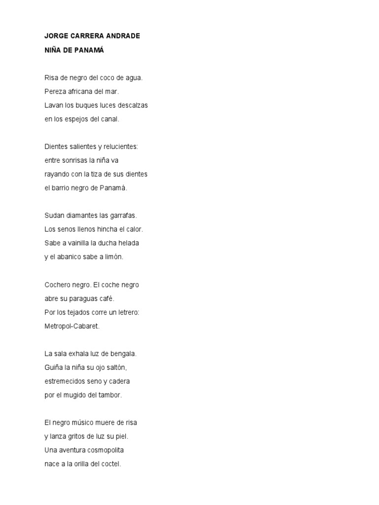 Poesía Infantil sobre la Etnia Negra en Panamá | PDF | Poesía