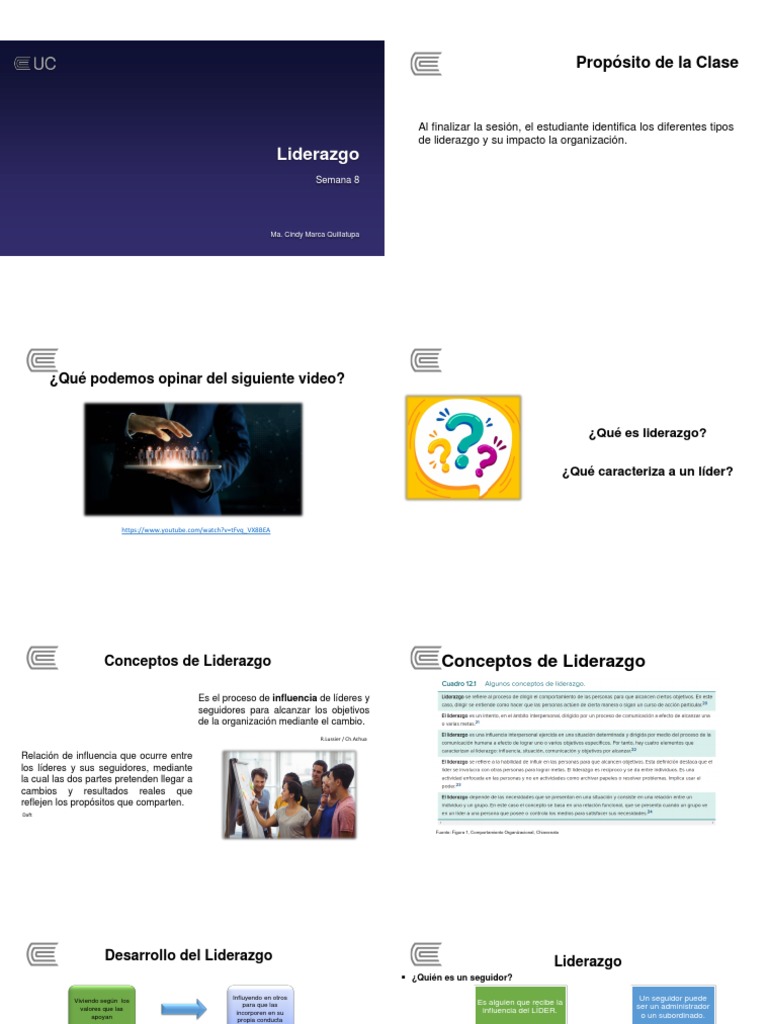 Semana 8 - Ps. Organizacional | PDF | Liderazgo | Comportamiento