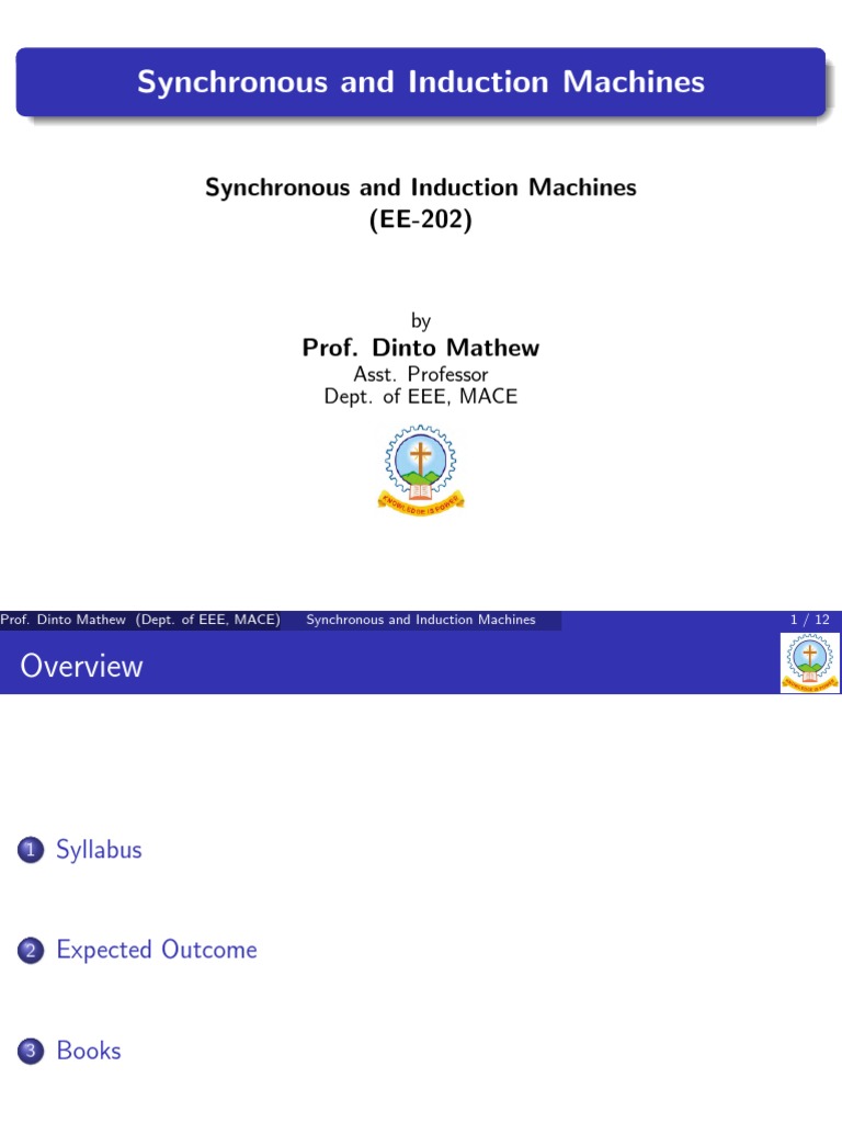 Synchronous and Induction Machines | PDF | Electric Motor ...