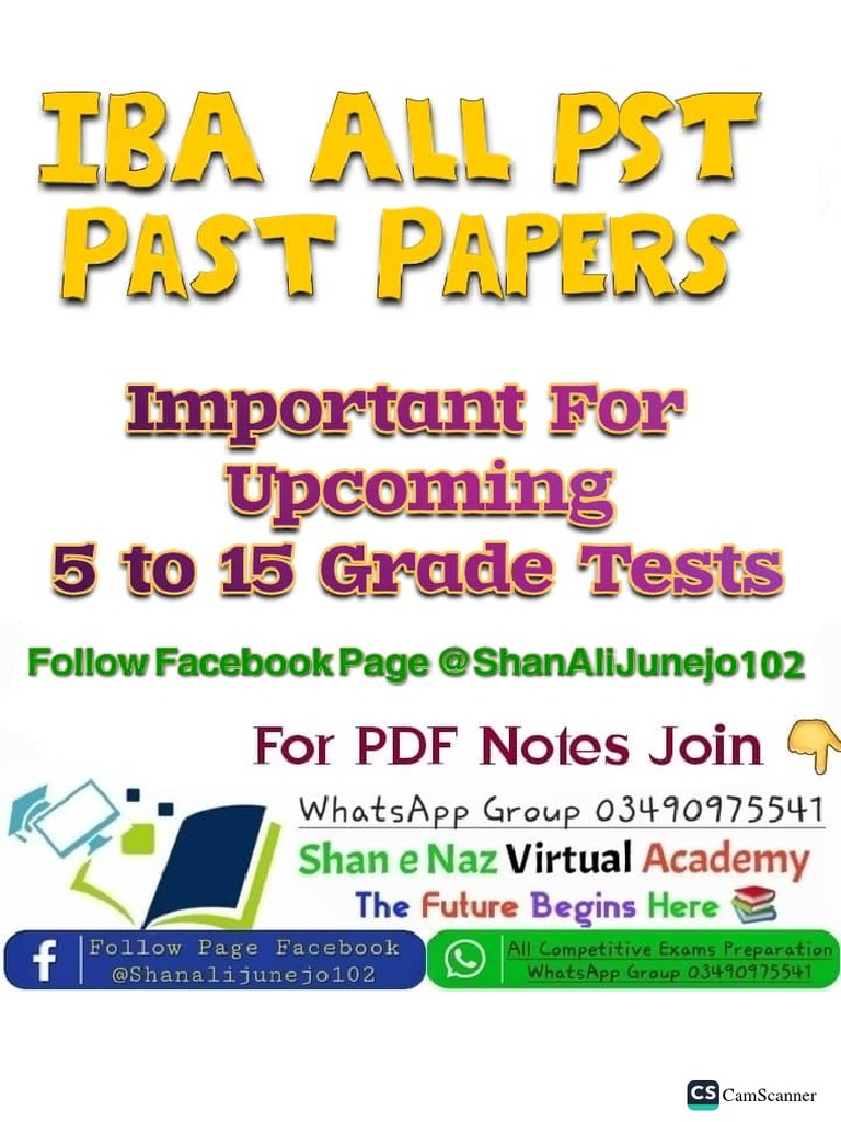 IBA PST All Past Papers 2021 | PDF
