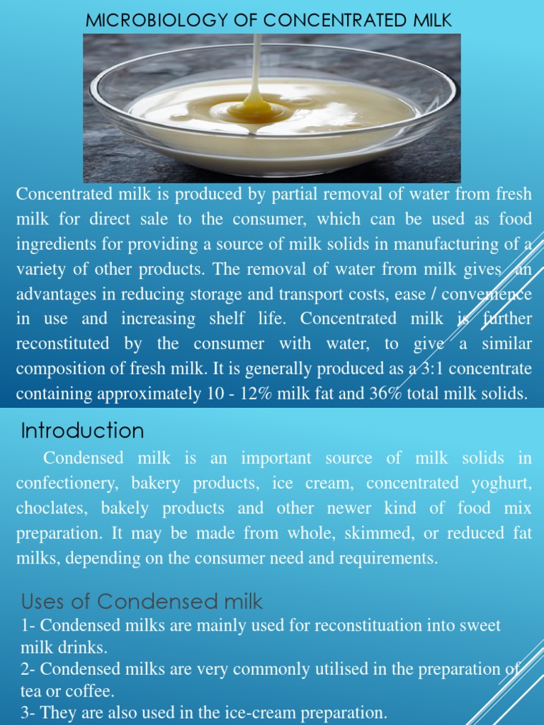 Microbiology of Concentrated Milk | PDF | Milk | Powdered Milk