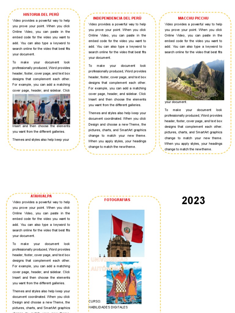 HISTORIA DEL PERÚ triptico 1 | PDF