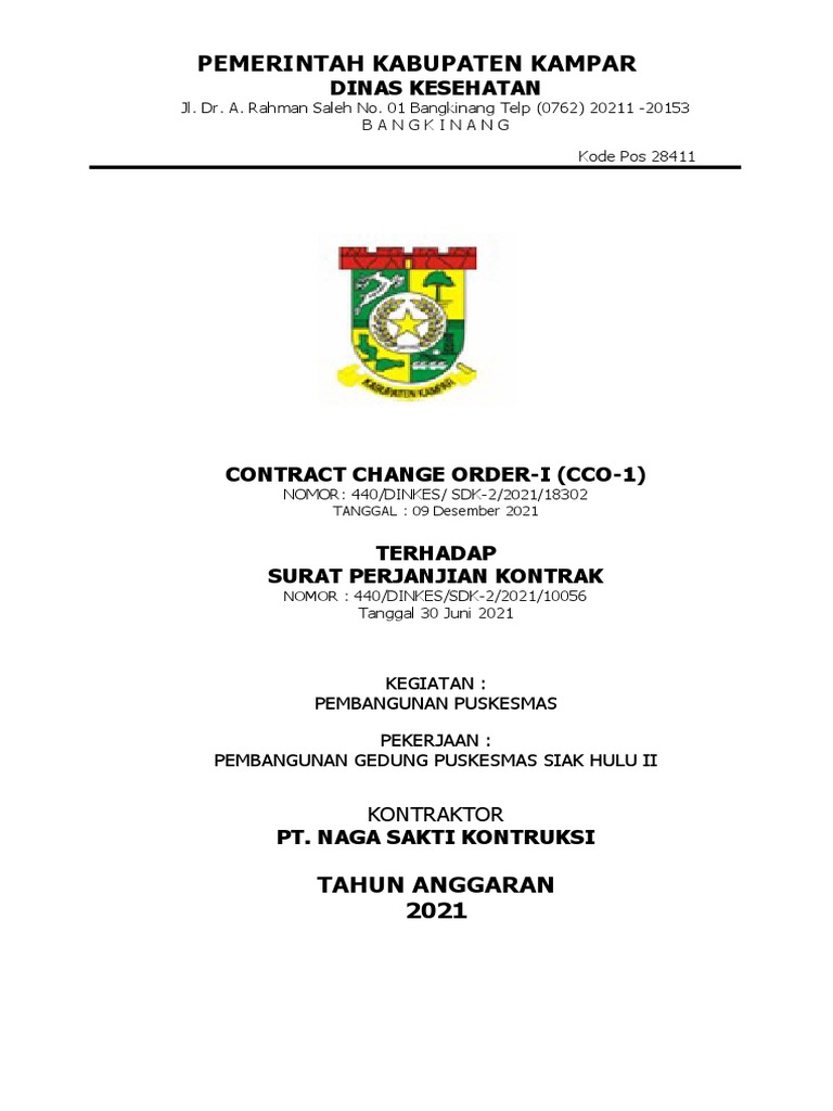 Kontrak Cco Gedung Pramuka Lanjutan | PDF