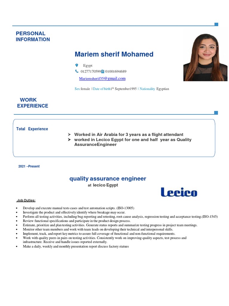 Mariem Sherif CV | PDF | Safety | Business