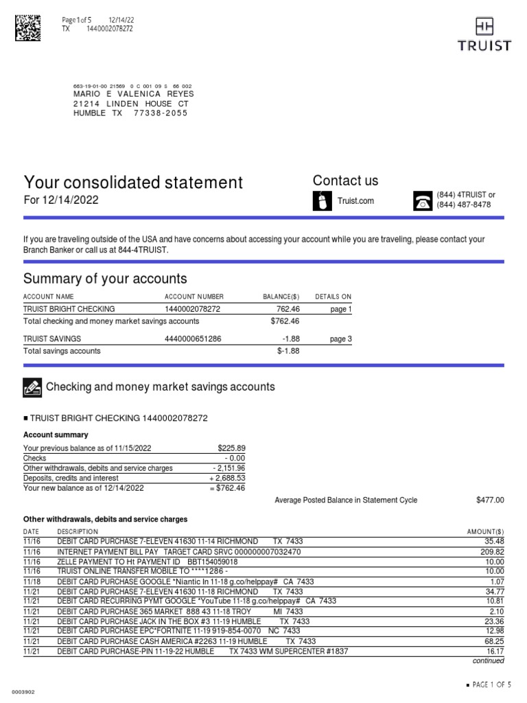 December, 2022 12152022 | PDF | Overdraft | Cheque