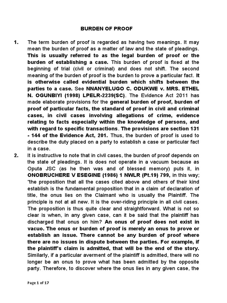 Burden of Proof | PDF | Politics | Social Science