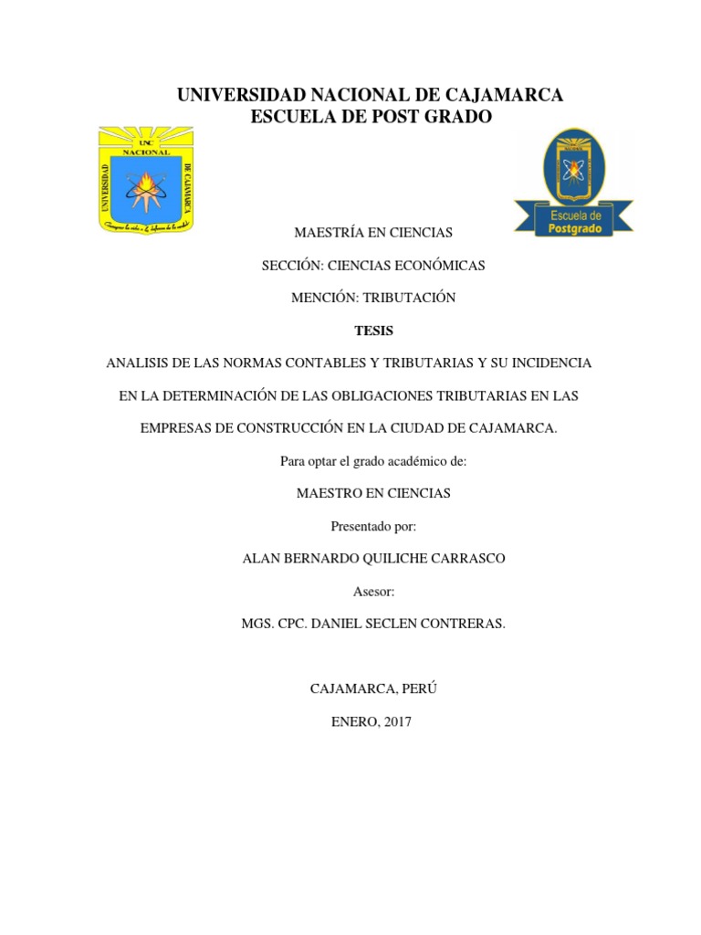 Tesis Alan Bernardo Quiliche Carrasco | PDF | Finanzas y dinero