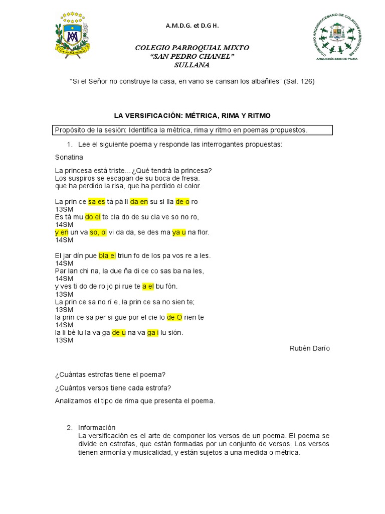 LA_VERSIFICACION | PDF | Sílaba | Metro (poesía)