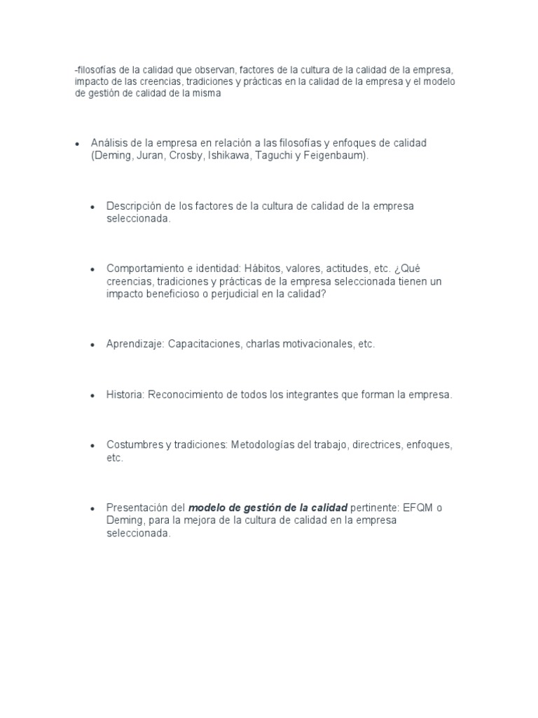 Filosofías de La Calidad | PDF