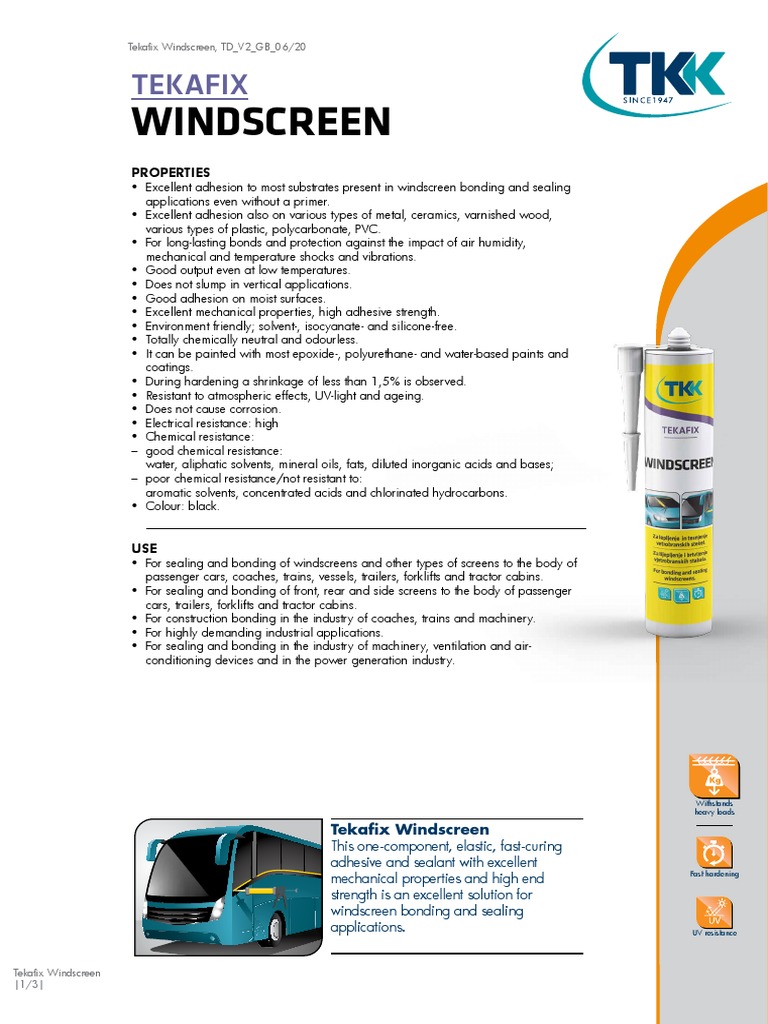 Tekafix Windscreen TD - V2 - GB - 06 20 | PDF | Adhesive | Paint