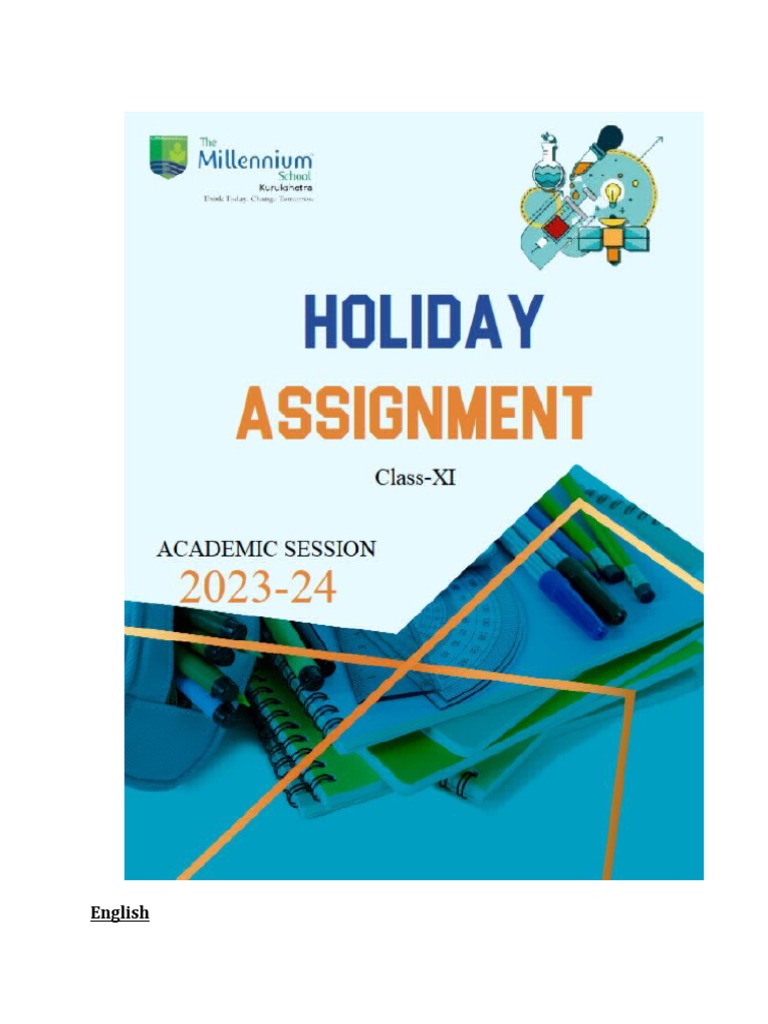 Class XI English Holiday Assignment 2023 | PDF