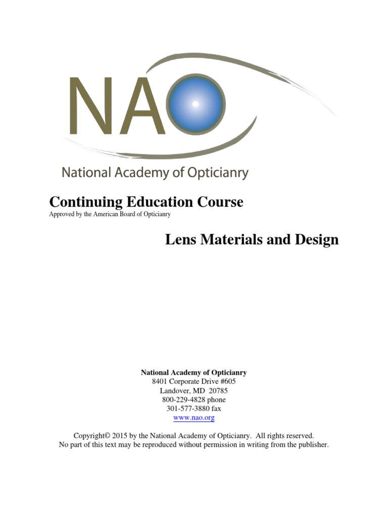 Lens Material and Design | PDF | Technology & Engineering