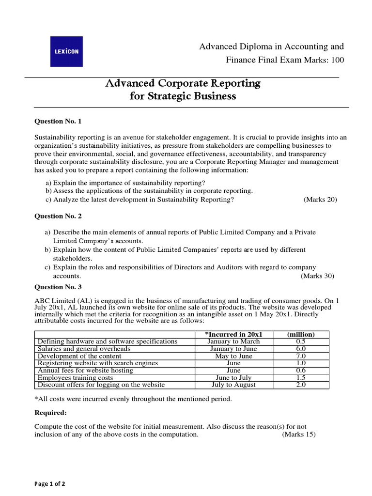 12 - Advanced Corporate Reporting For Strategic Business | PDF | Equity ...
