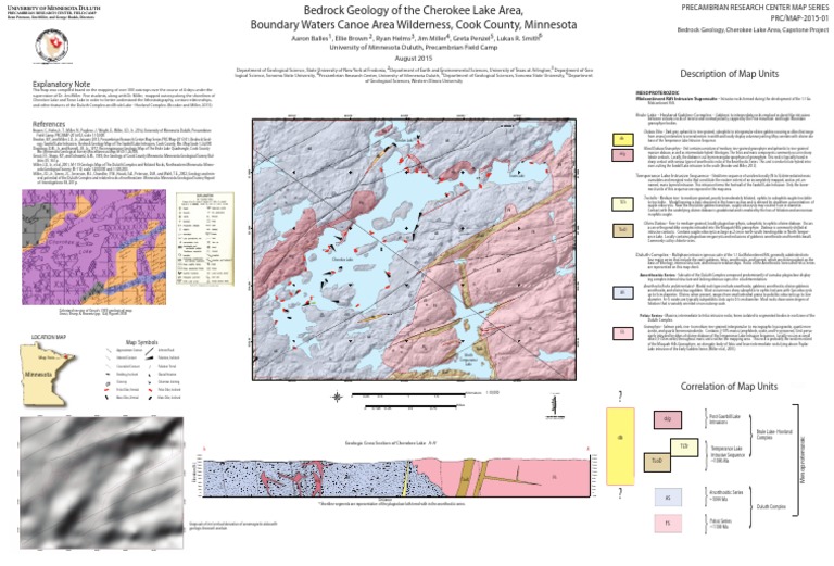 Bedrock Geology of The Cherokee Lake Area, Boundary Waters Canoe Area ...