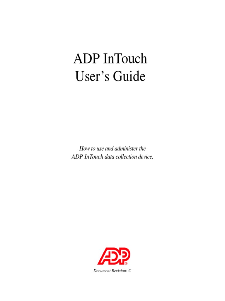 Adp Intouch User S Guide | Download Free PDF | Electromagnetic ...
