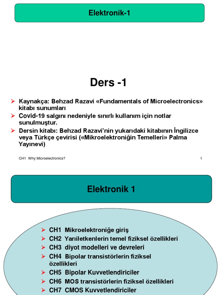 Elektronik 1 Ders 1 | PDF