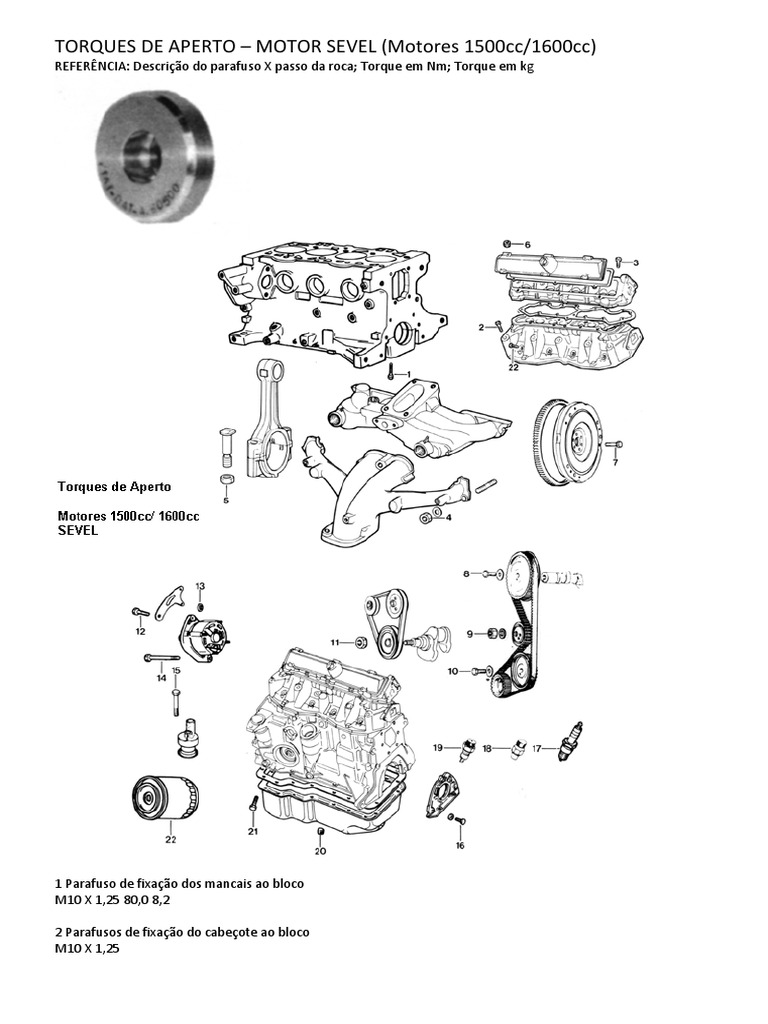 Torques de Aperto - Motor Sevel | PDF