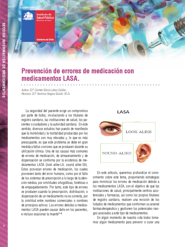 Medicamentos LASA | PDF | Medicamentos con receta | Farmacia