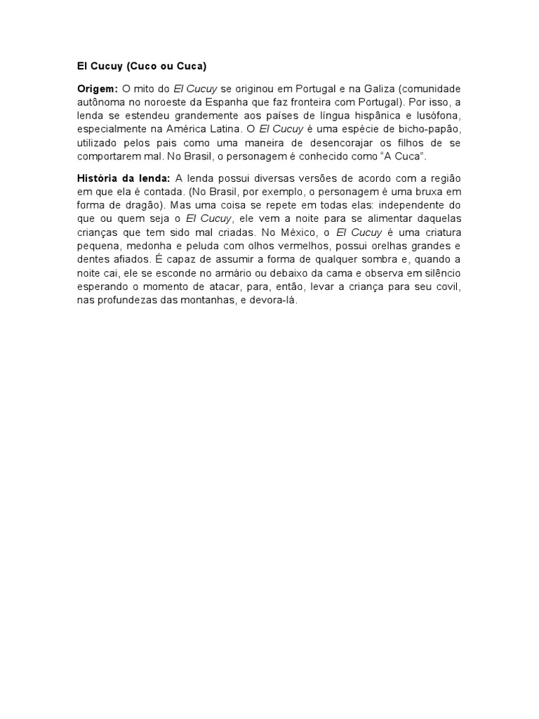 A Lenda do El Cucuy: Mito e Significado | PDF | Juvenil