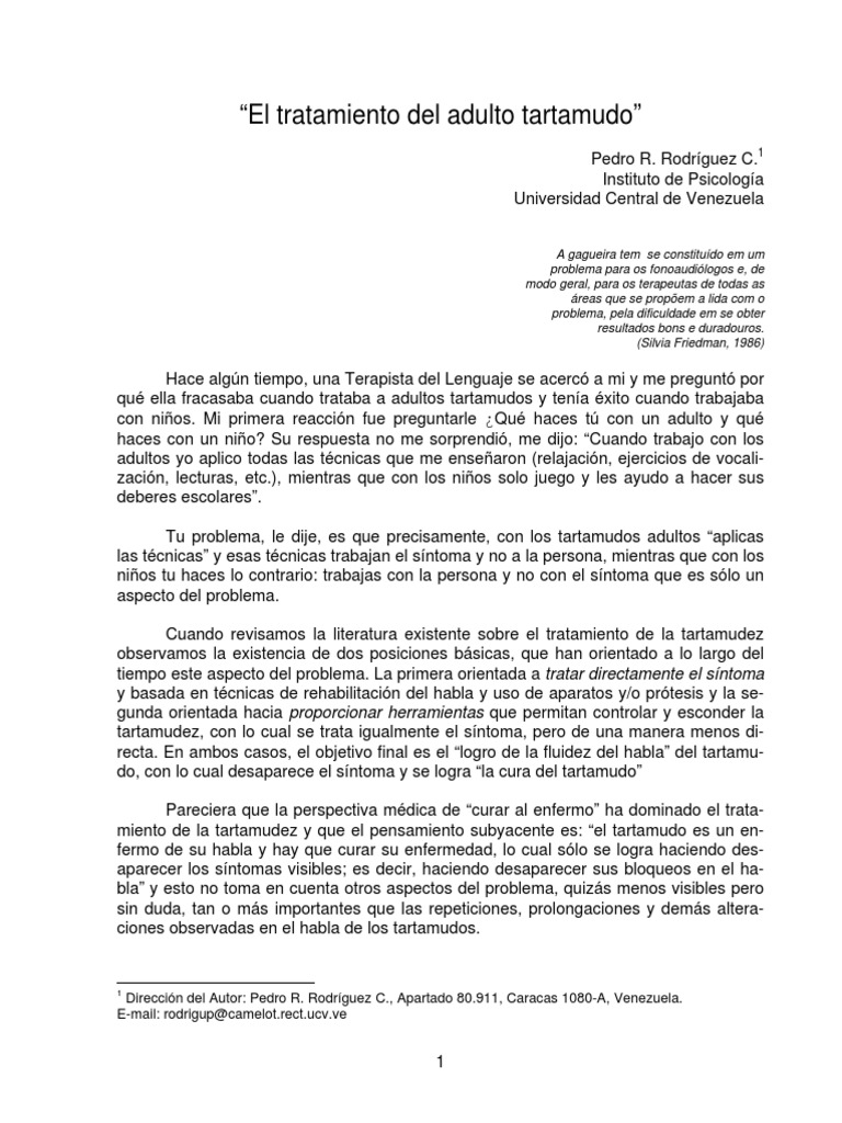 Capitulo Libro de Silvia Friedman | PDF | Tartamudeo | Temor