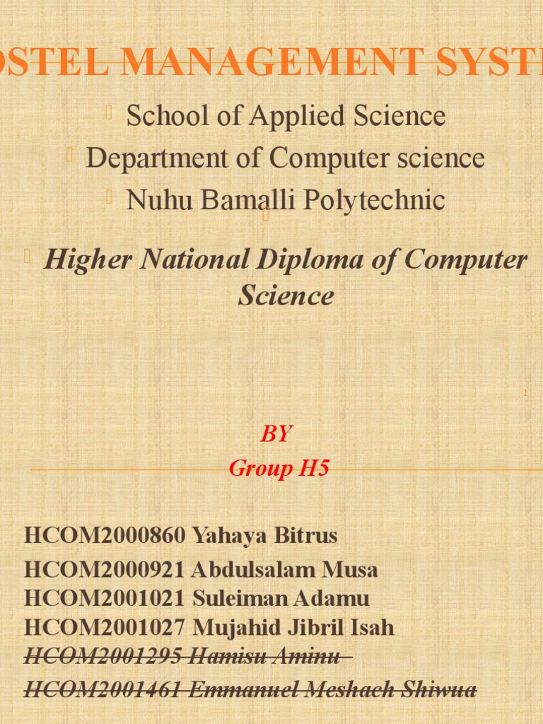 Hostel Management System | PDF