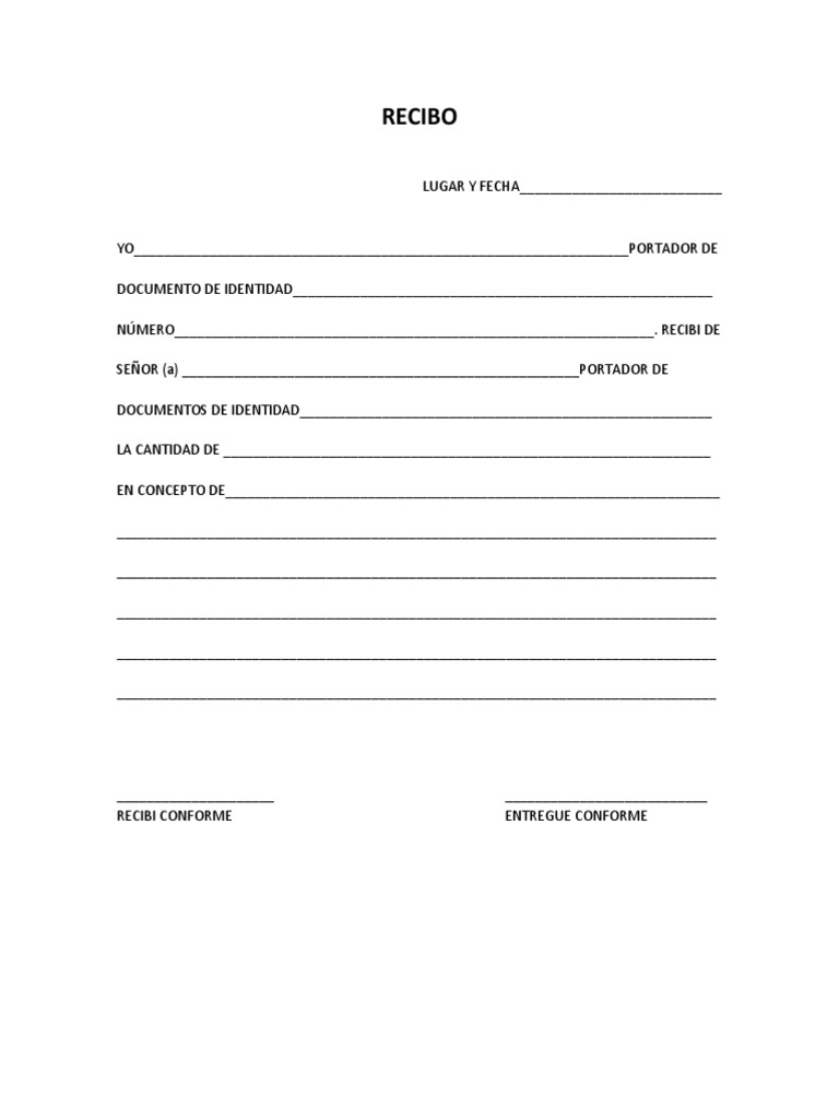 Formato de Recibo Simple - 2022 | PDF