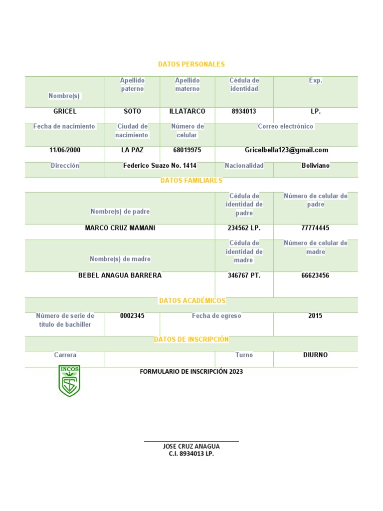Formulario Casi Lleno | PDF